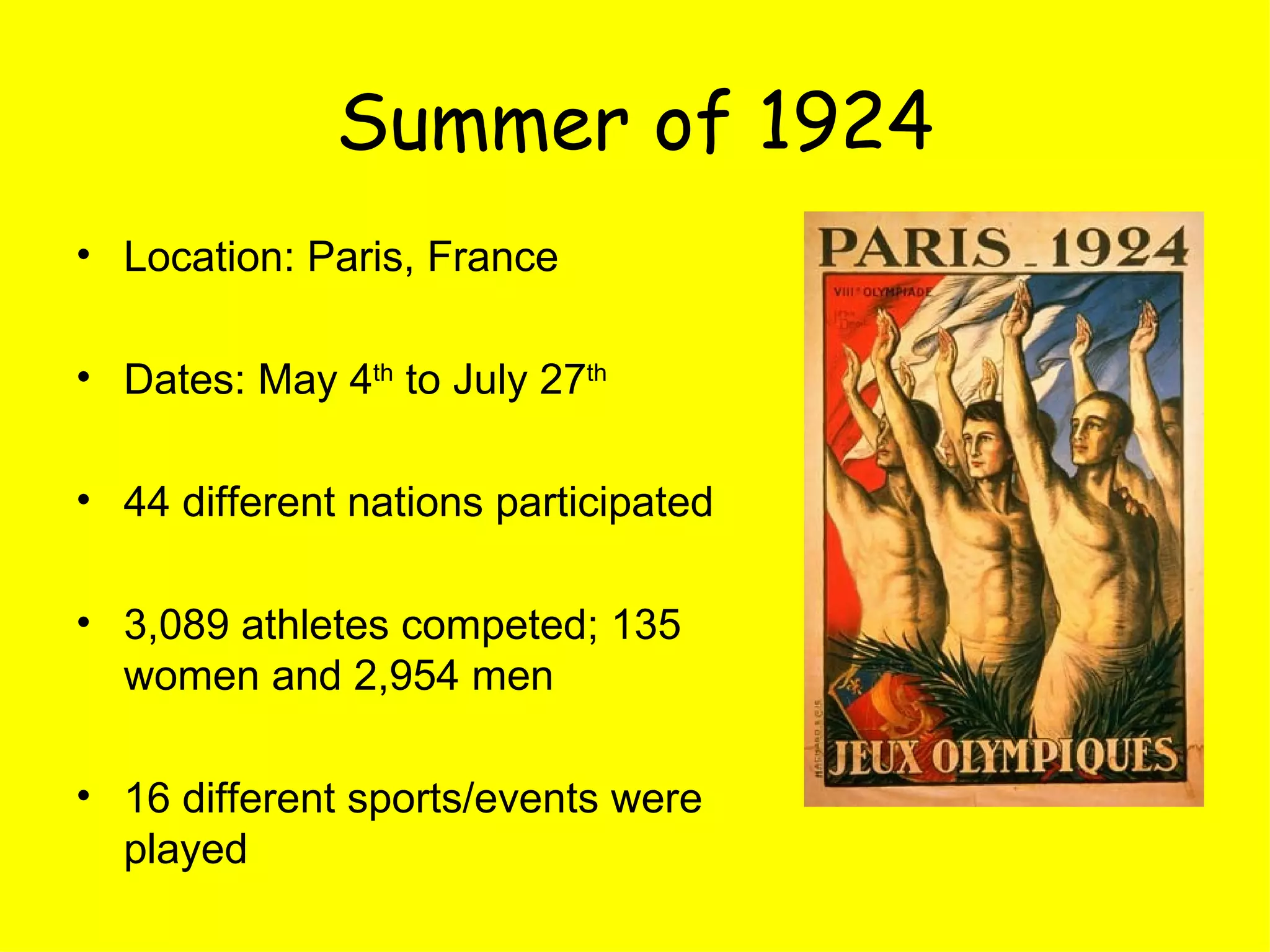The Olympics of the 1920's | PPT