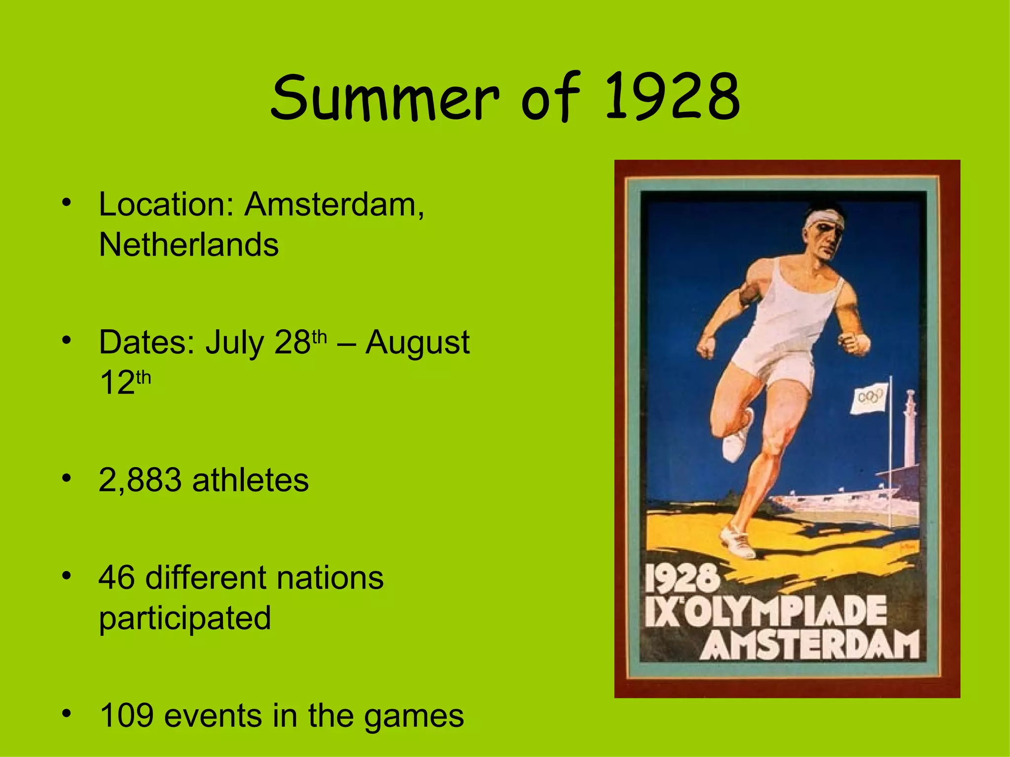 The Olympics of the 1920's | PPT