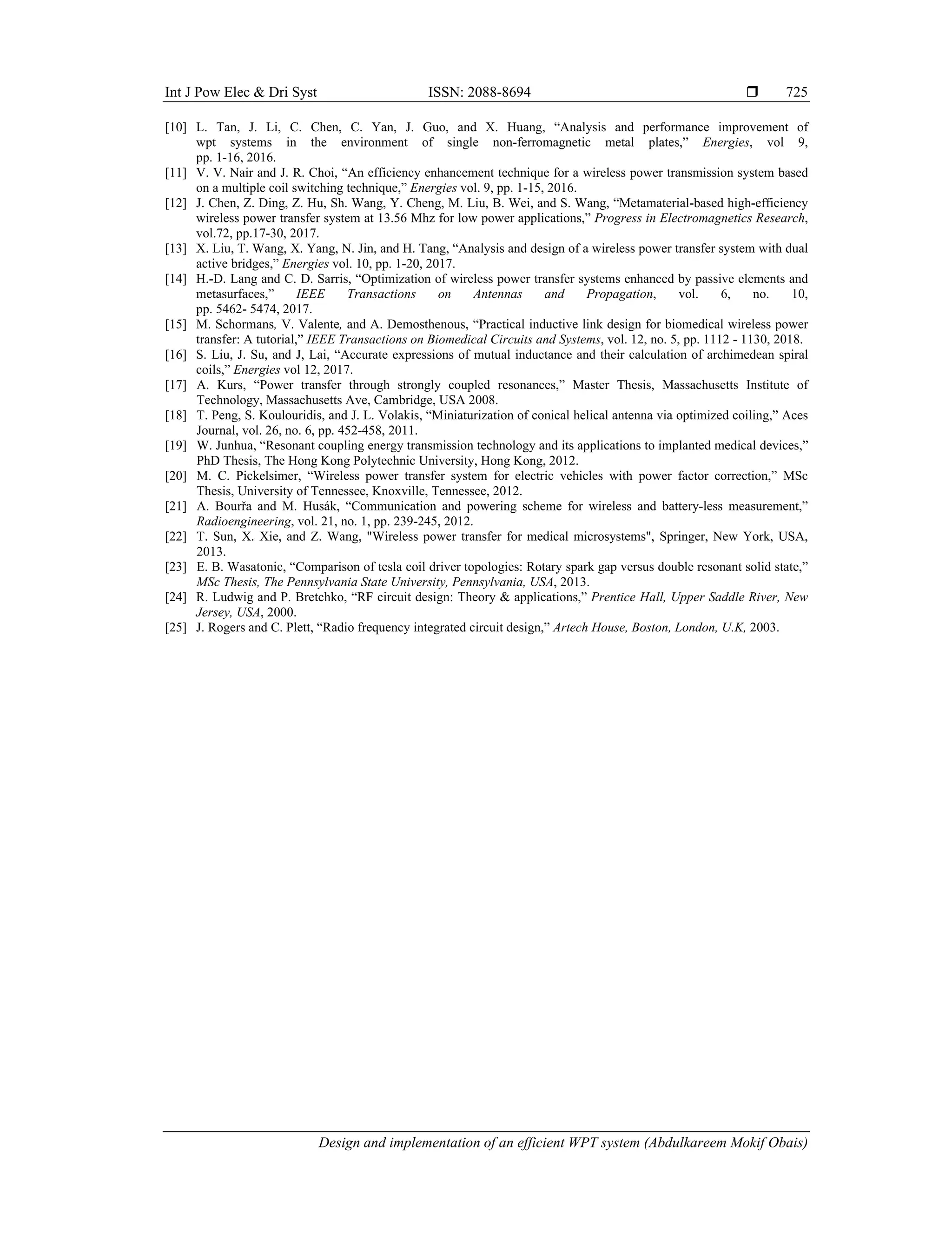 Design and implementation of an efficient WPT system | PDF