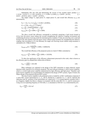 Design and implementation of an efficient WPT system | PDF