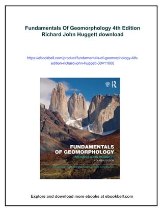 Fundamentals Of Geomorphology 4th Edition Richard John Huggett | PDF