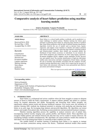 Comparative analysis of heart failure prediction using machine learning ...