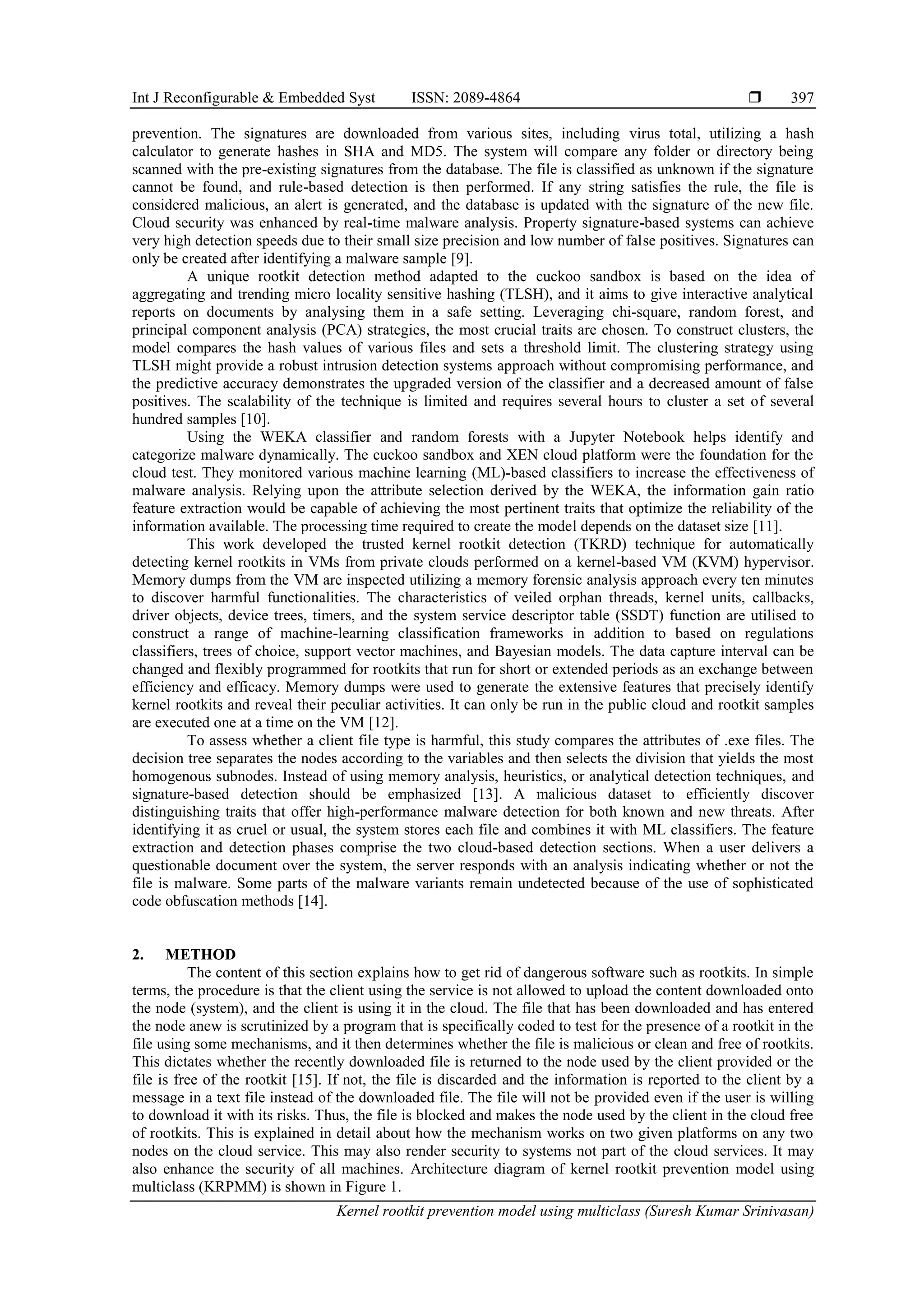 Kernel Rootkit Prevention Model Using Multiclass Pdf