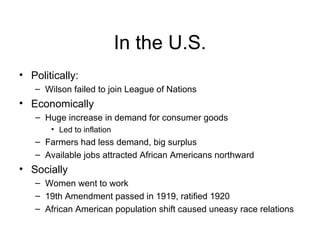 1920s Postwar Havoc | PPT | Death, Injury, or Military Conflict ...