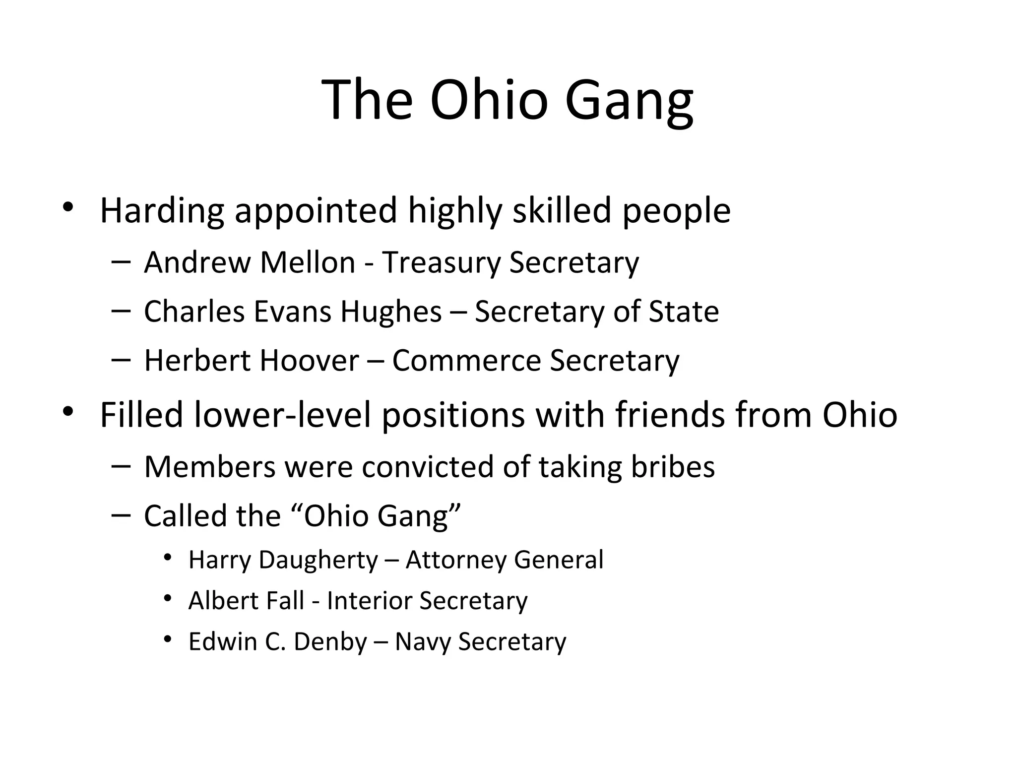 1920s Lecture 2 Harding And Coolidge | PPT