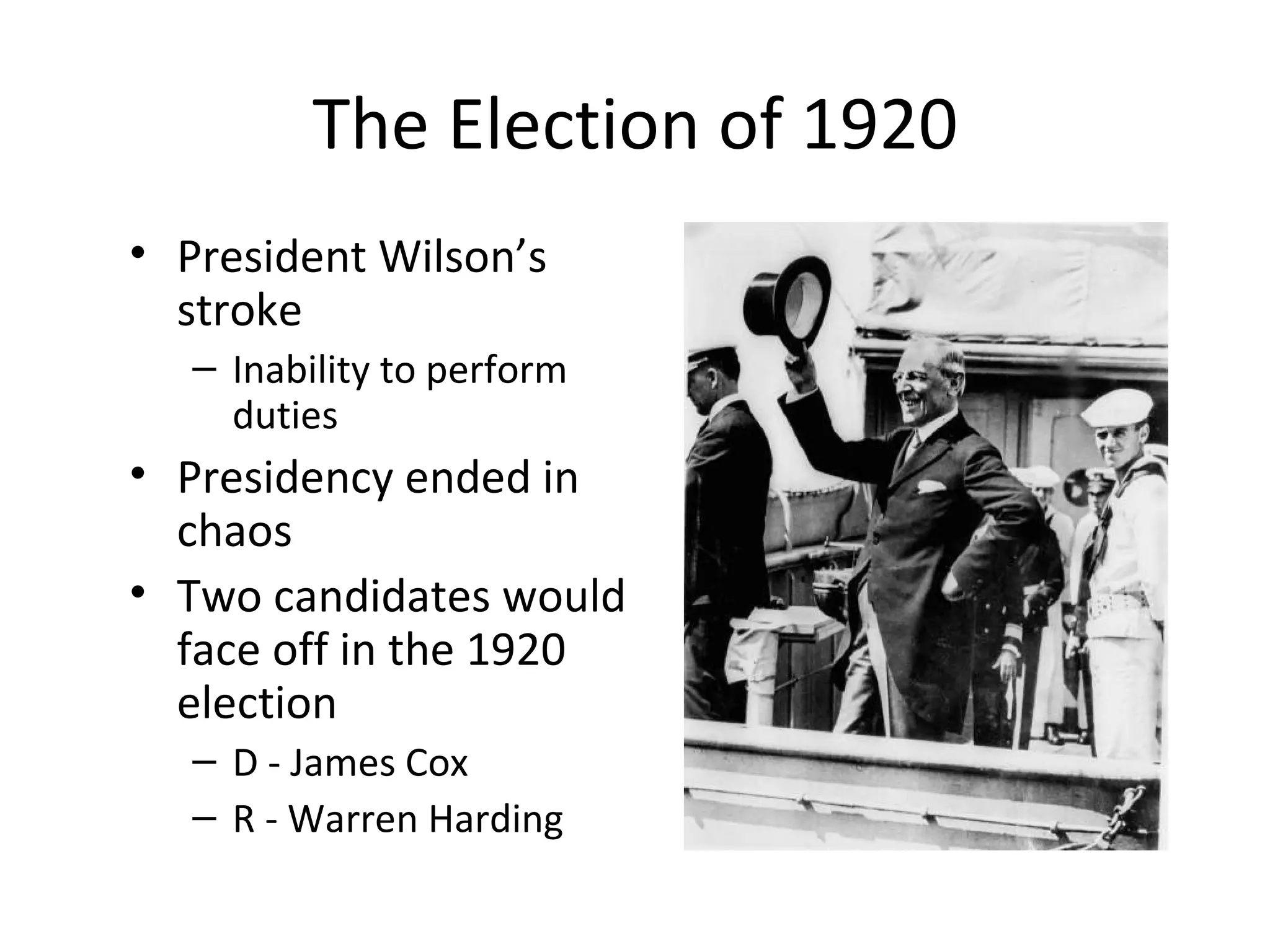 1920s Lecture 2 Harding And Coolidge | PPT