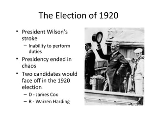 1920s Lecture 2 Harding And Coolidge | PPT