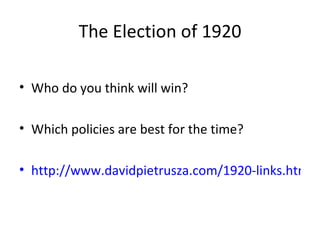 1920s Lecture 2 Harding And Coolidge | PPT
