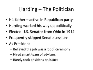 1920s Lecture 2 Harding And Coolidge | PPT