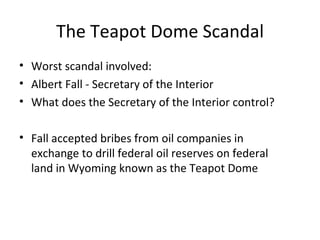 1920s Lecture 2 Harding And Coolidge | PPT