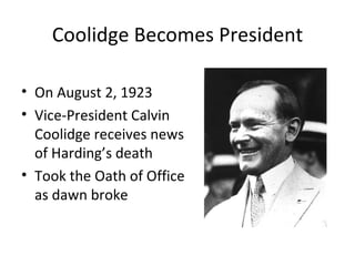 1920s Lecture 2 Harding And Coolidge | PPT