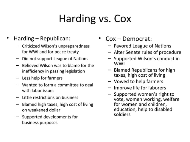 1920s Lecture 2 Harding And Coolidge | PPT