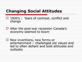 1920s The Roaring Life in Canada | KEY