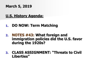 1920s Foreign and Immigration Policies.ppt