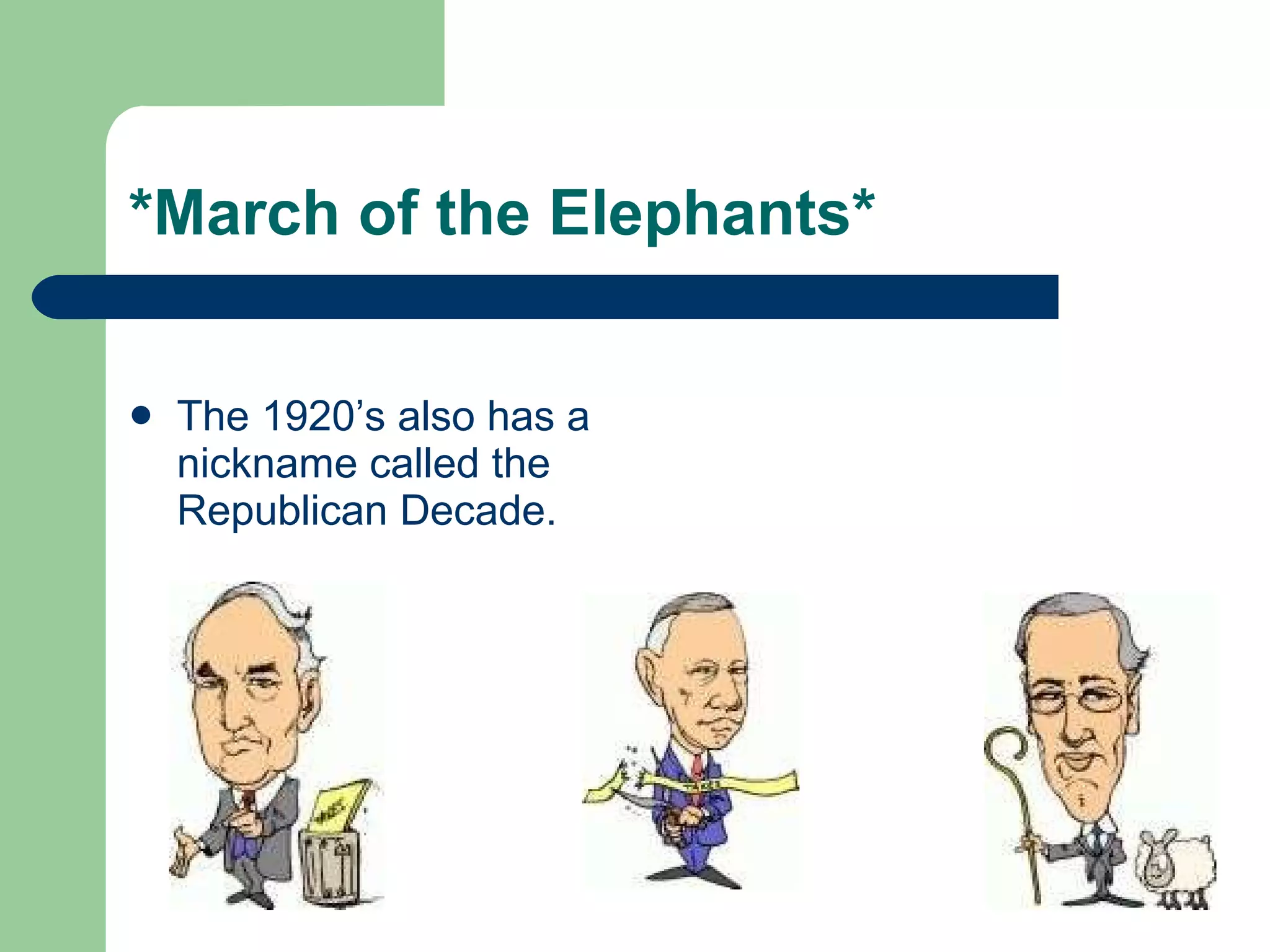 1920's section 1 republican presidents | PPT