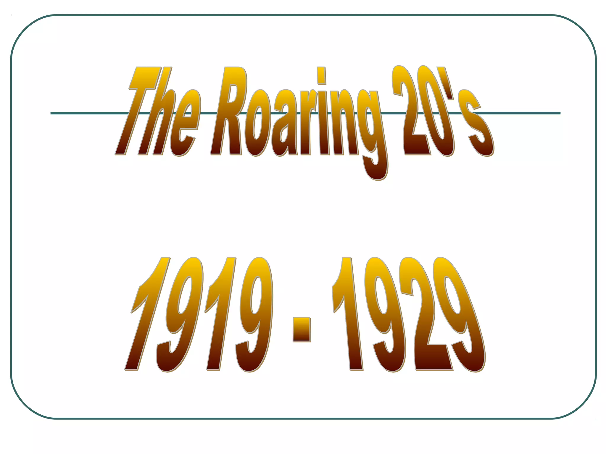 1920s social changes | PPT