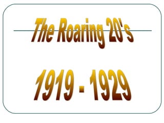 1920s social changes | PPT