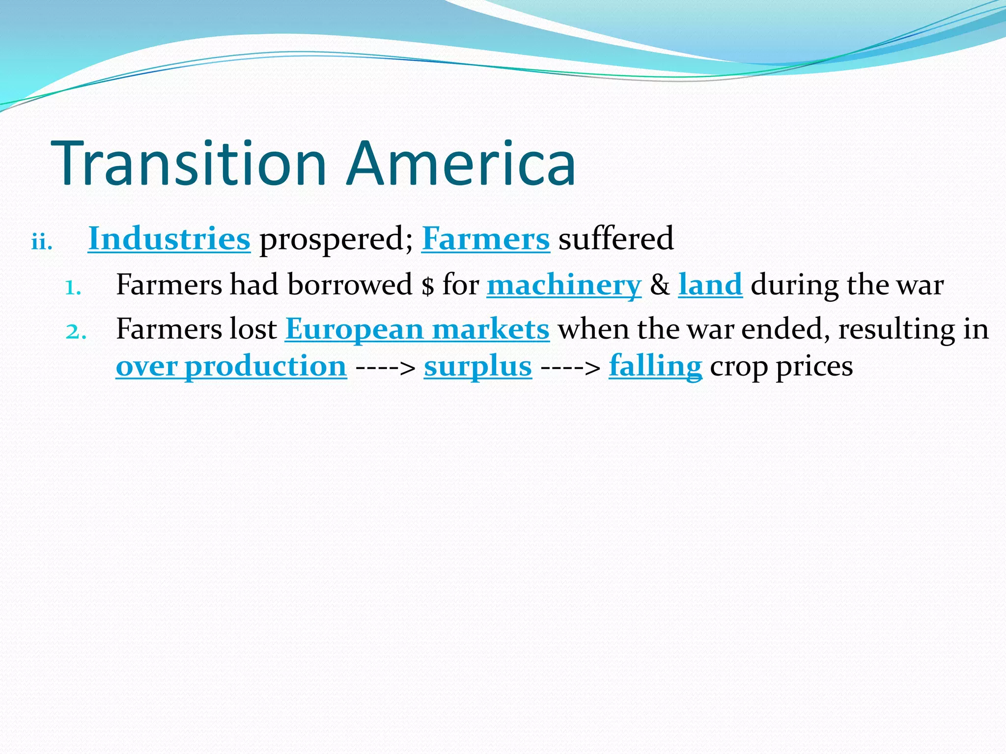 1920s transition america notes | PPT