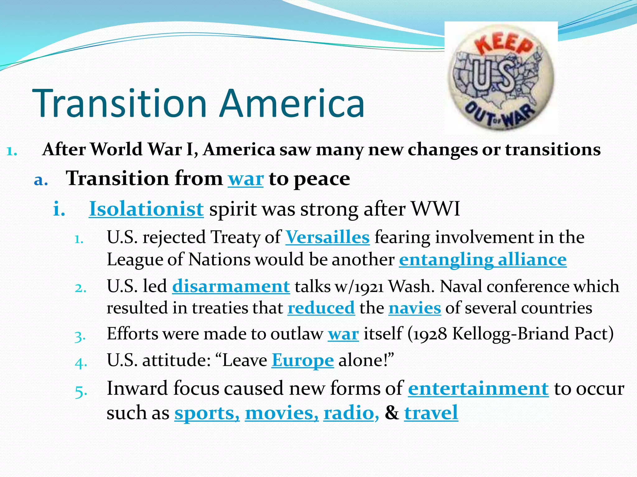 1920s transition america notes | PPT