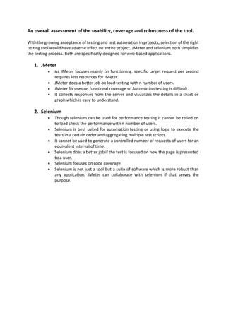 Selenium and JMeter | PDF | Browsers | Computer Software and Applications