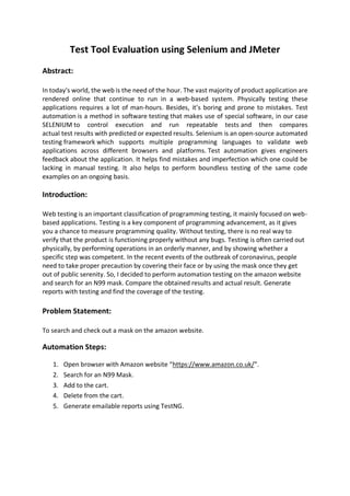 Selenium and JMeter | PDF | Browsers | Computer Software and Applications