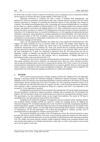 The Indonesian version of volunteer functions inventory: Its validity and reliability | PDF