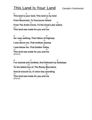 This Land Is Your Land Guitar Chords