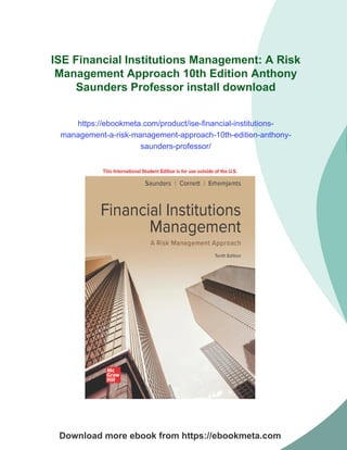 ISE Financial Institutions Management: A Risk Management Approach 10th ...