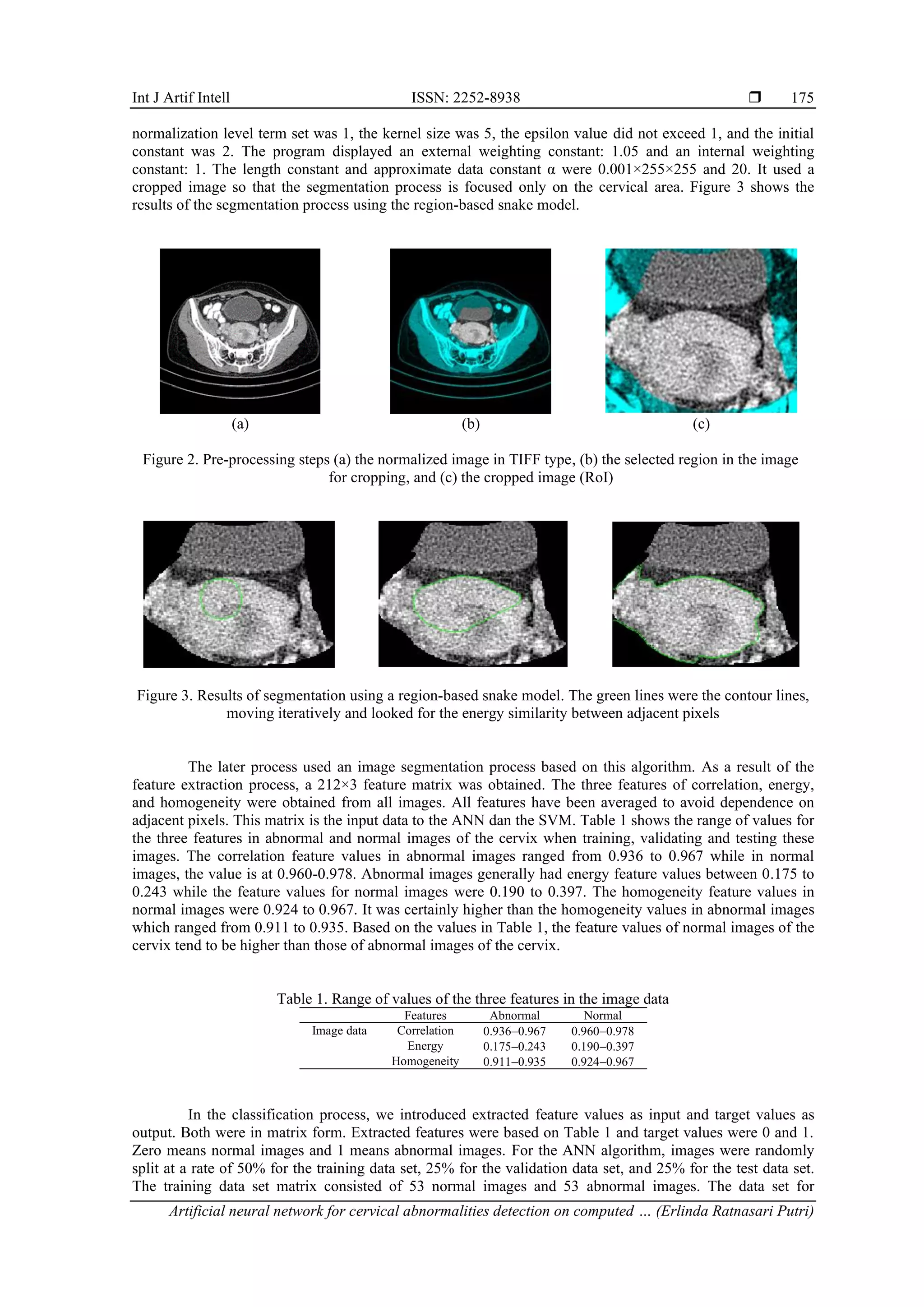 Artificial Neural Network For Cervical Abnormalities Detection On Computed Tomography Images Pdf