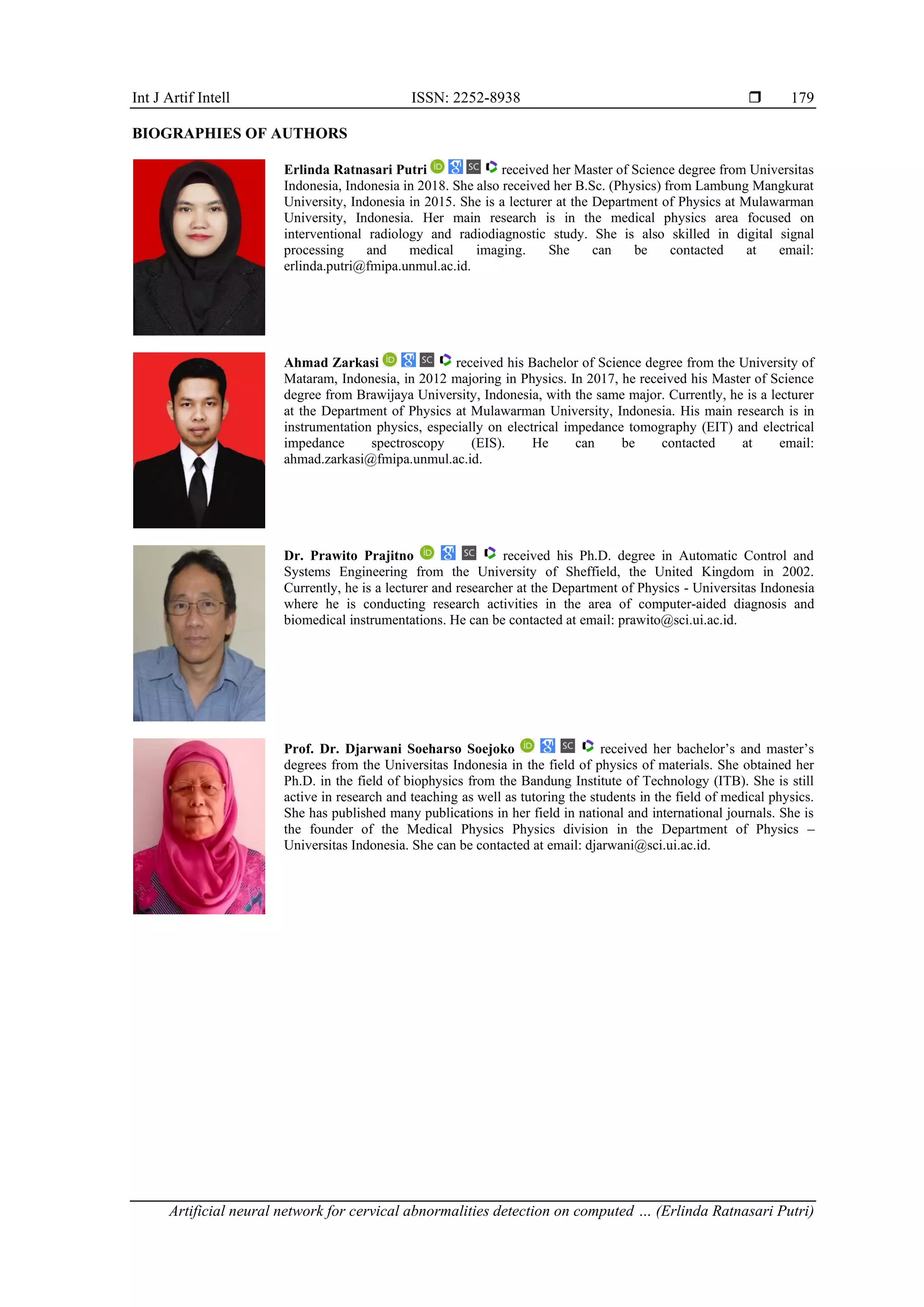 Artificial Neural Network For Cervical Abnormalities Detection On Computed Tomography Images Pdf