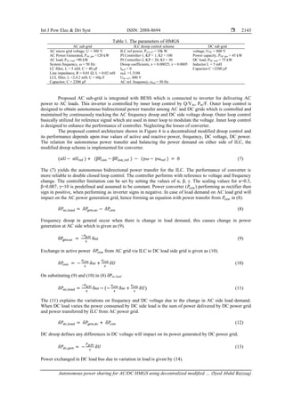 Autonomous power sharing for AC/DC HMGS using decentralized modified droop method for ...