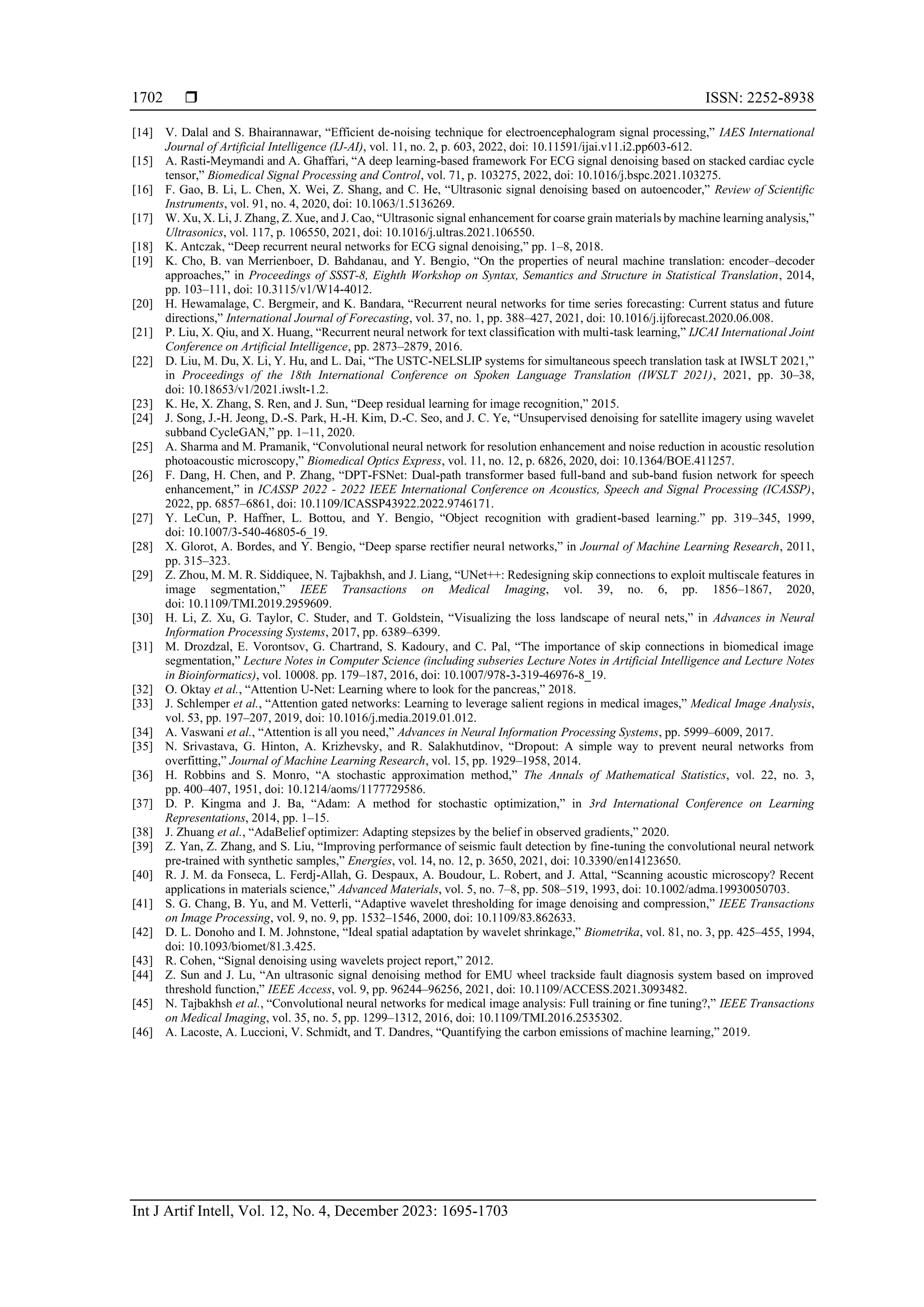 Attention gated encoder-decoder for ultrasonic signal denoising | PDF