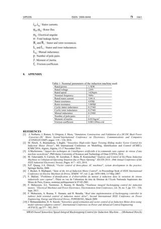 MRAS-based Sensorless Speed Integral Backstepping Control for Induction Machine, using a Flux ...