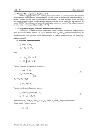 MRAS-based Sensorless Speed Integral Backstepping Control for Induction Machine, using a Flux ...