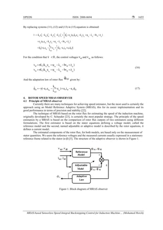MRAS-based Sensorless Speed Integral Backstepping Control for Induction Machine, using a Flux ...
