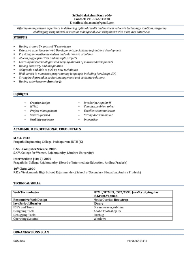 Resume-UI developer | PDF