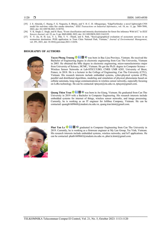 Design and implementation of a LoRa-based system for warning of forest fire | PDF