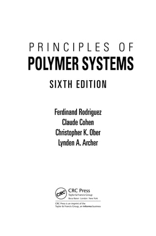 Principles of Polymer Systems 6th ed. Edition Archer | PDF