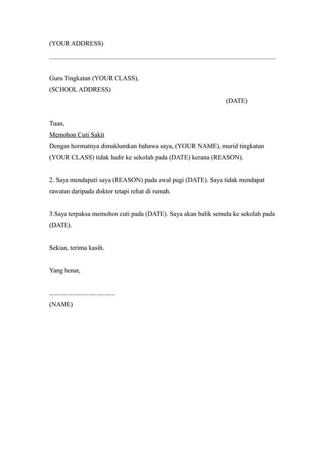 Surat Permohonan Cuti Kerja Contoh Surat Memohon Cuti Sekolah – Bilarasa Surat Permohonan Cuti Kerja Contoh Surat Memohon Cuti Sekolah – Bilarasa