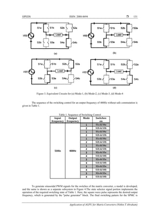 Application of AGPU for Matrix Converters | PDF