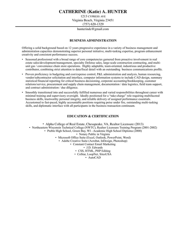 Catherine Hunter Resume 2017 | PDF