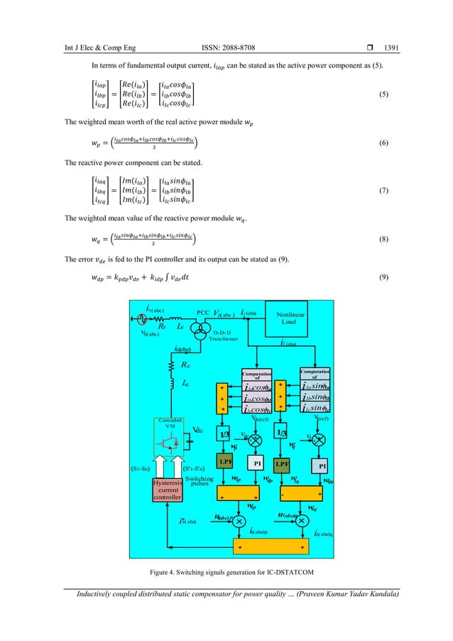 Inductively coupled distributed static compensator for power quality analysis of distribution ...
