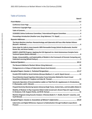 2021 Ieee Conference On Norbert Wiener In The 21st Century 21cw Being ...