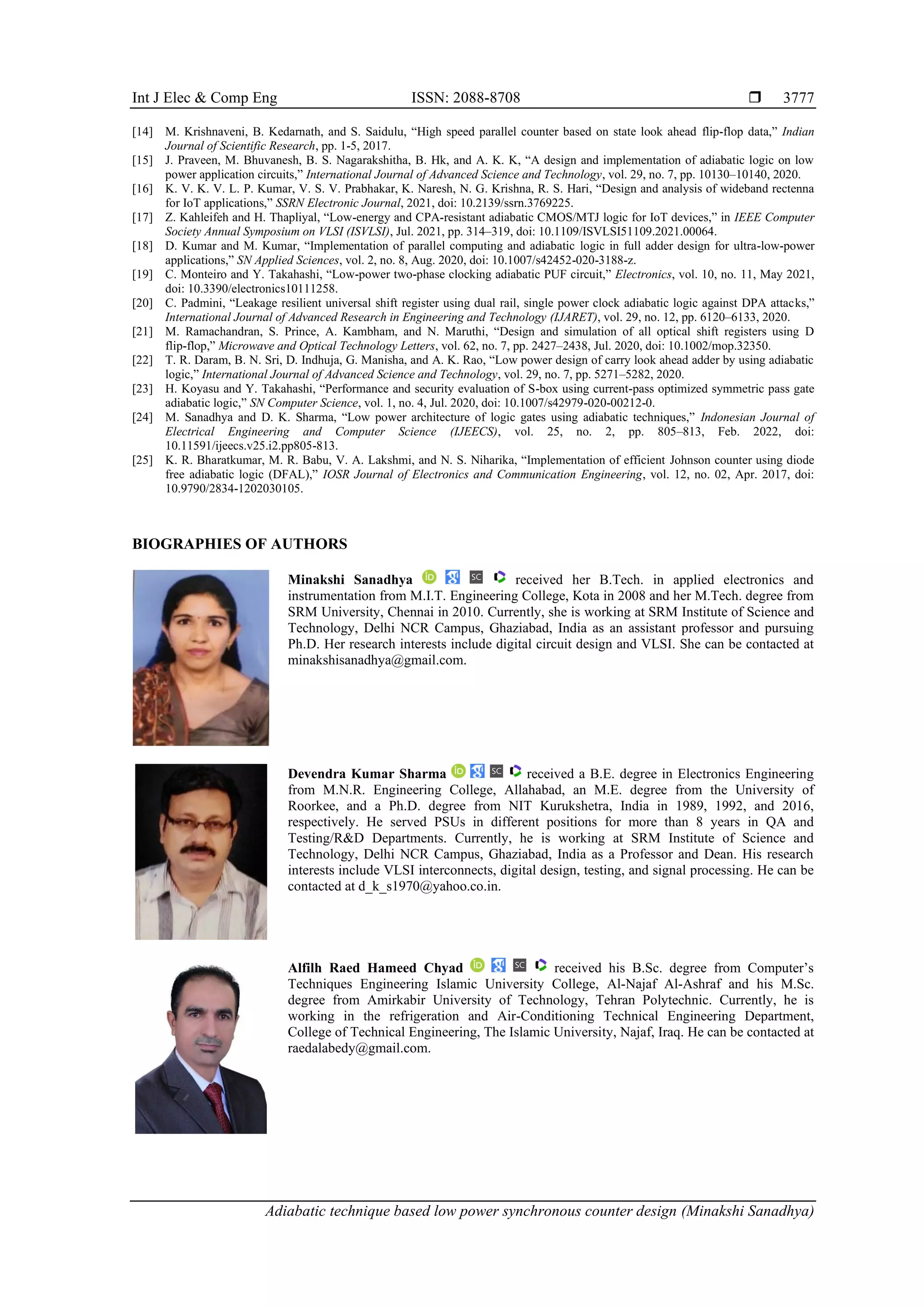 Adiabatic technique based low power synchronous counter design | PDF