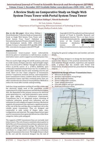 A Review Study on Comparative Study on Single Web System Truss Tower with Portal System Truss ...