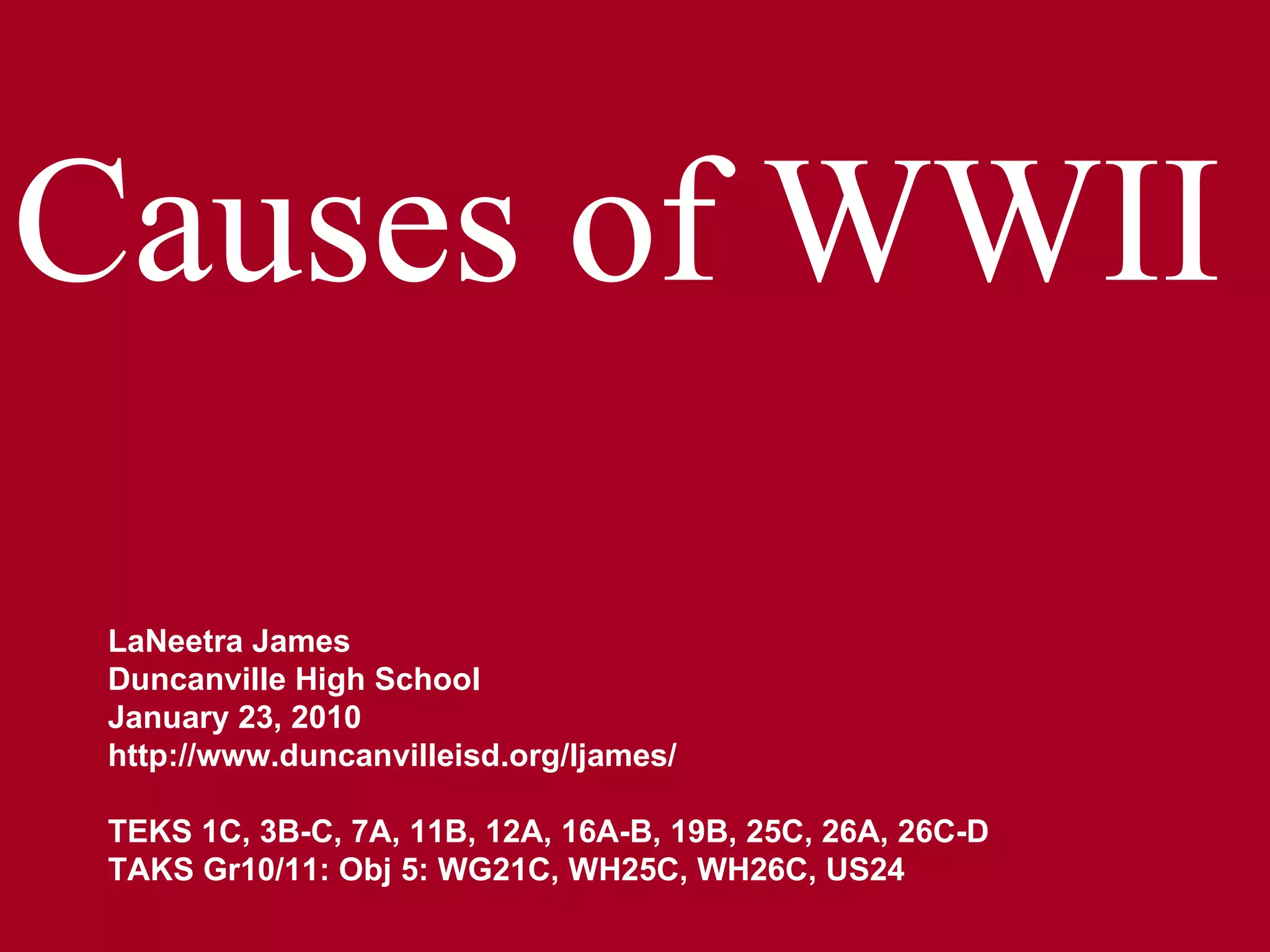 192 Causes Of Wwii | PPT