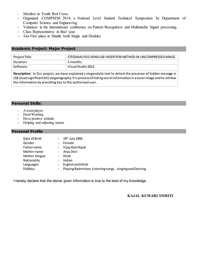 KAJAL resume | DOCX | Computing | Technology & Computing