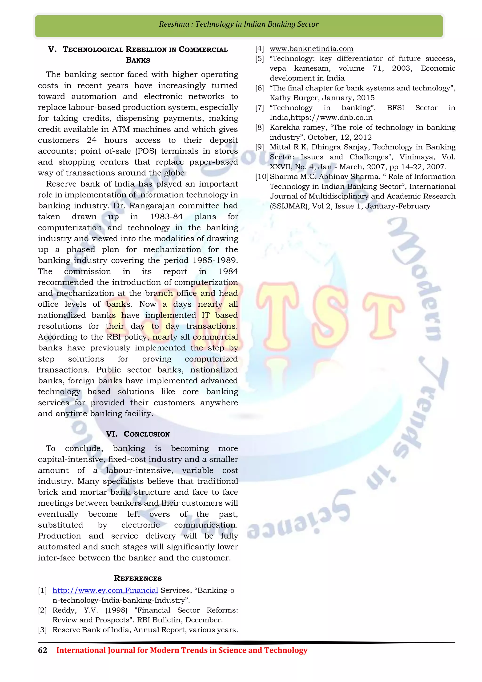 Technology in Indian Banking Sector | PDF