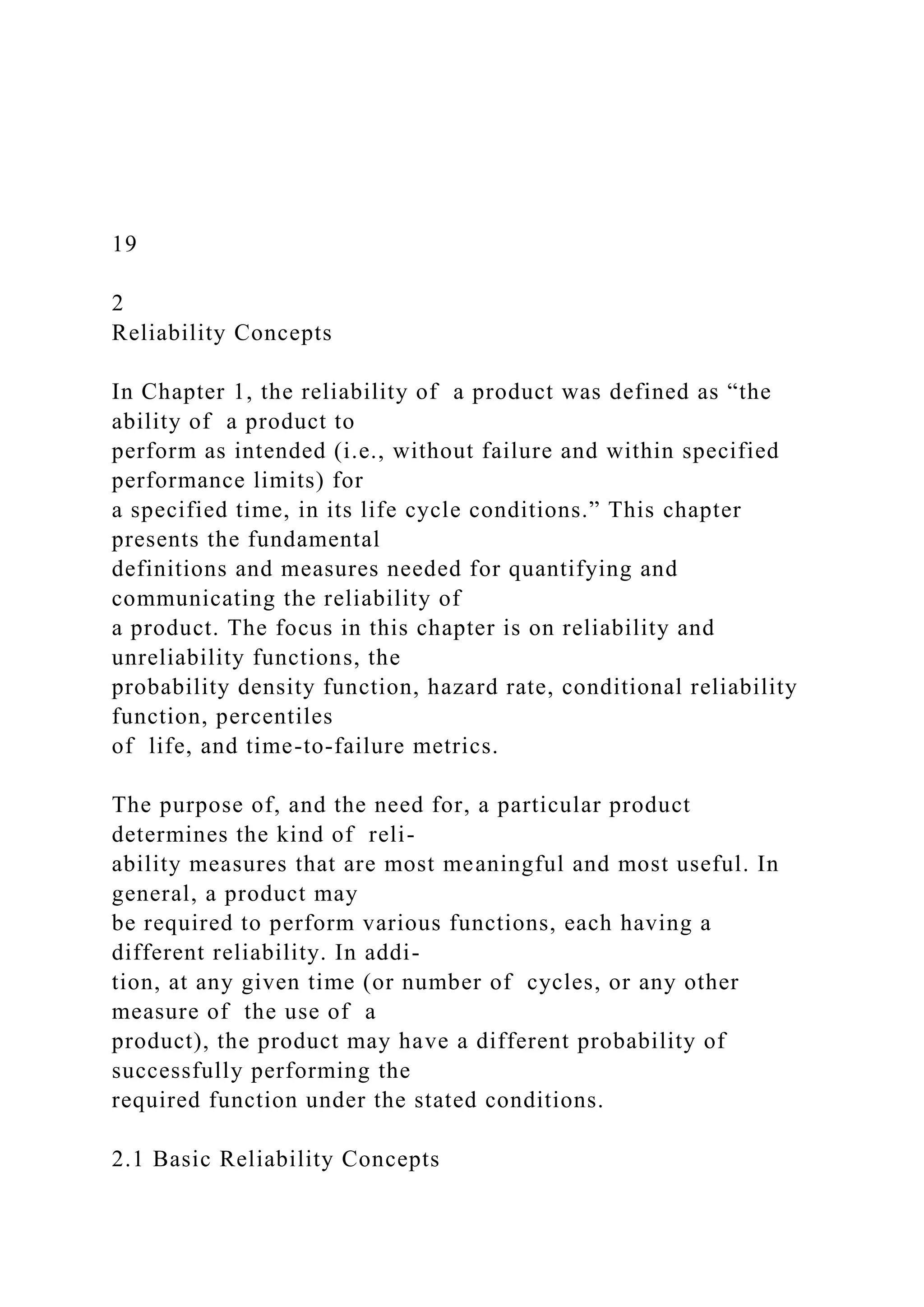 192Reliability ConceptsIn Chapter 1, the reliability.docx | Physics | Science