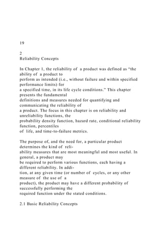 192Reliability ConceptsIn Chapter 1, the reliability.docx | Physics | Science